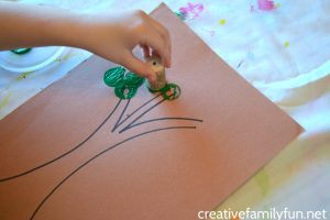 Cork Print Tree Craft for Toddlers - Creative Family Fun