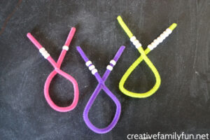 Bead Threading Fine Motor Addition Activity - Creative Family Fun