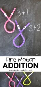 Bead Threading Fine Motor Addition Activity - Creative Family Fun